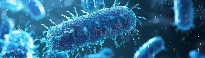 Microscopic Image of Blue Bacteria Stock Illustration - Illustration of ...