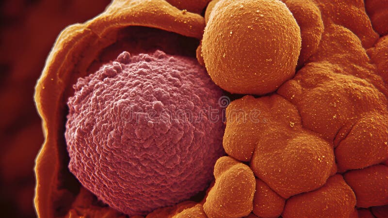 Microscopic Image of Cancer Cells Stock Illustration - Illustration of ...