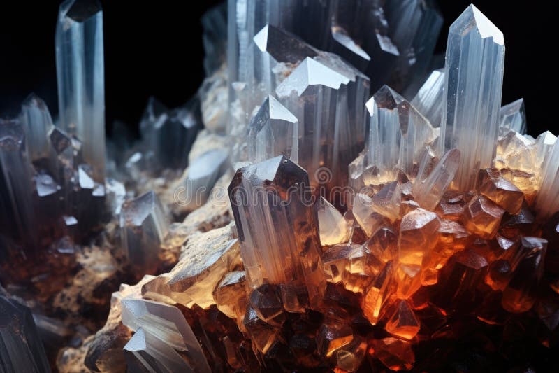 Microscopic Image of Crystal Formations Stock Illustration ...