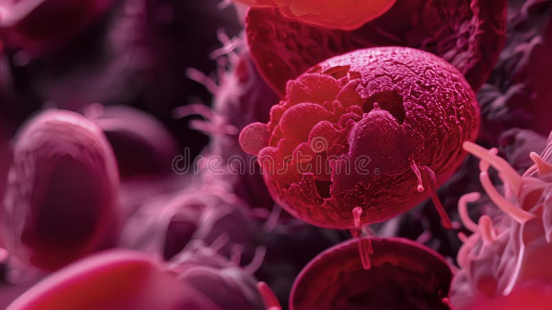A Microscopic Image of a Developing Erythrocyte in the Midst of ...