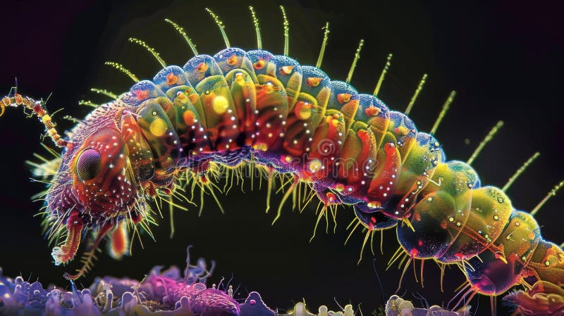 A Microscopic Image of the Digestive System of an Insect Larva Showing ...