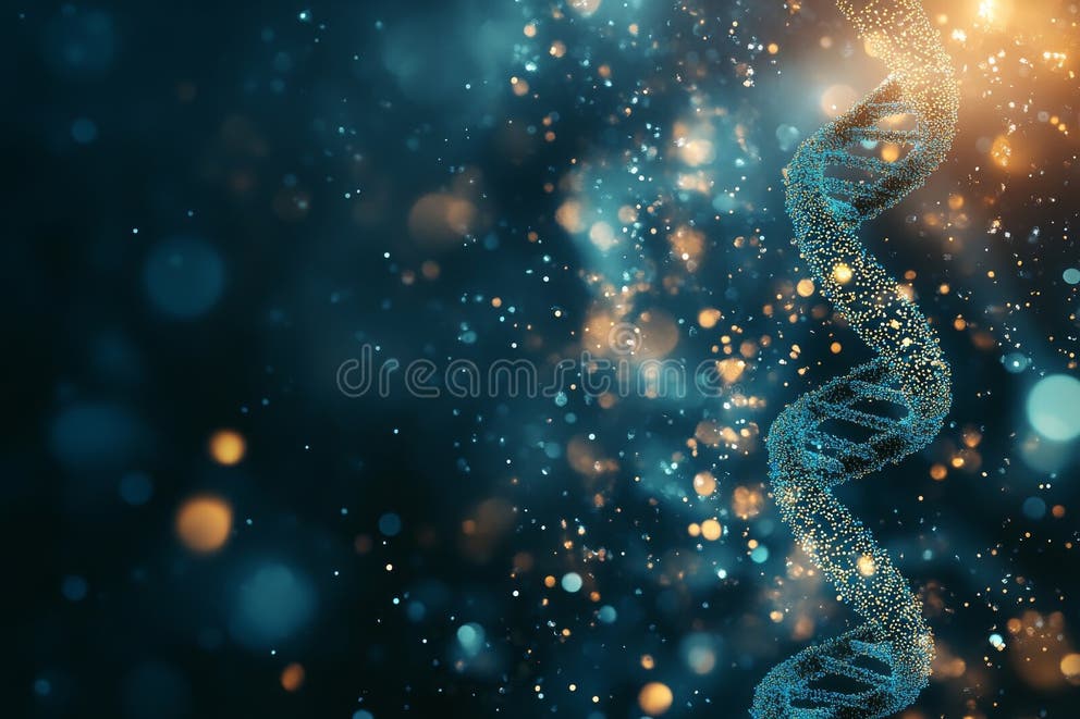 The Microscopic Image of a Double-stranded DNA Molecule Features Blue ...