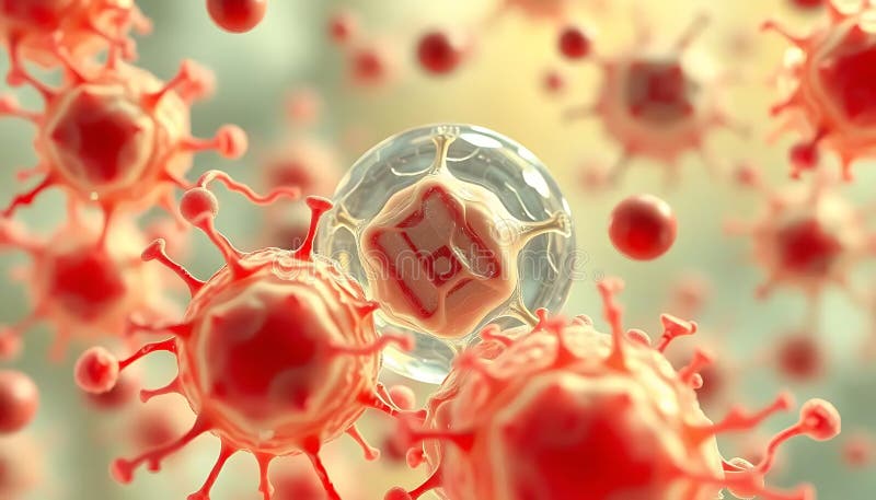 Viral Cell Microcosm: Encapsulated Threat Stock Illustration ...