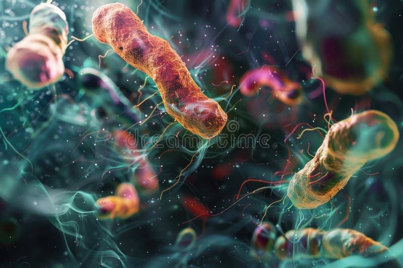 Microscopic Image of Germs Suspended in the Air Stock Photo - Image of ...