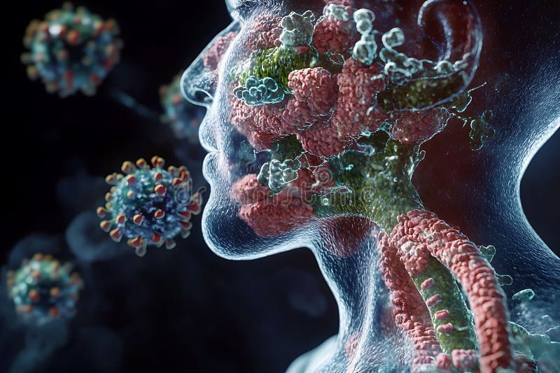 Human Body Under Attack by Viruses Stock Illustration - Illustration of ...