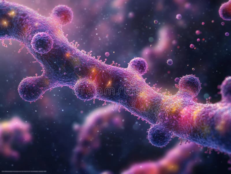 Microscopic Image of a Computer Processor Chip with Blue, Green ...