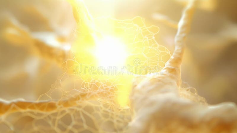 A Microscopic Image of a Mushroom Stem with the Mycelium Network ...