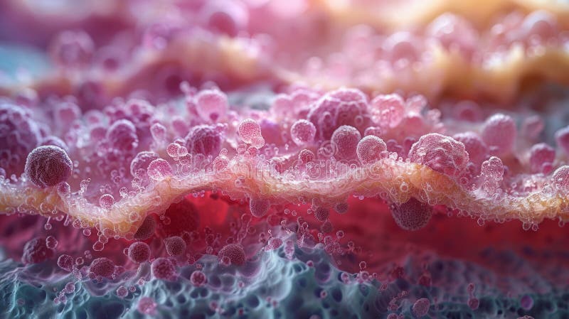 Microscopic Image of Growing Molds or Mold Fungus and Spores Stock ...