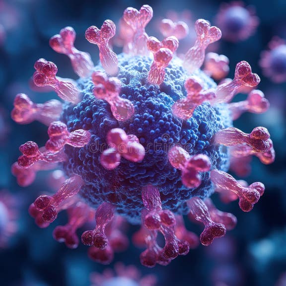 Microscopic Image Shows an Enveloped Virus with Spikes, Aiding in ...