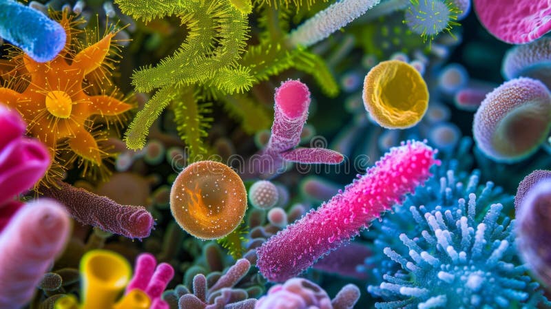 A Microscopic Image of a Vibrant and Diverse Bacterial Community with ...