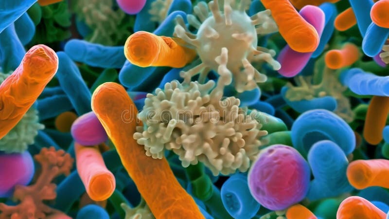 A Microscopic Image of a Vibrant and Diverse Bacterial Community with ...