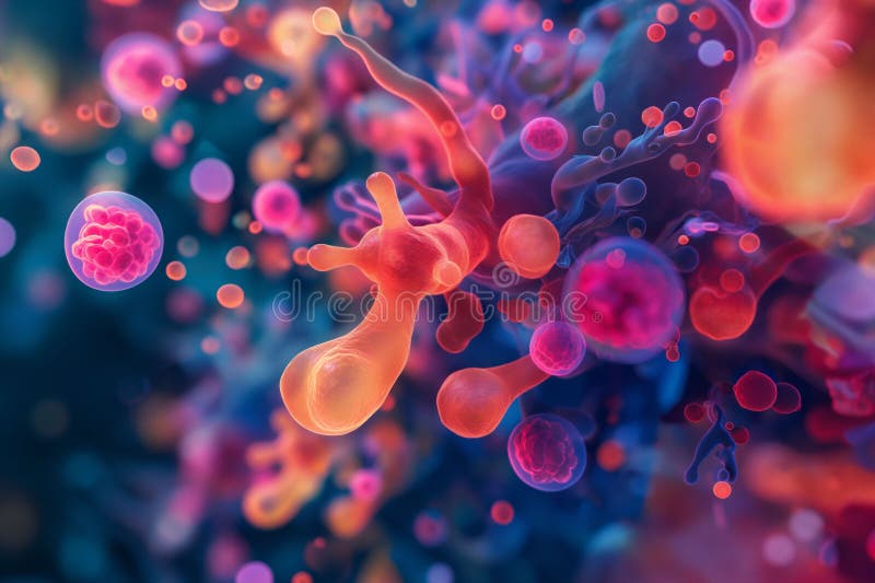 Microscopic Image, a Vivid Display of Abstract, Colorful Molecular ...