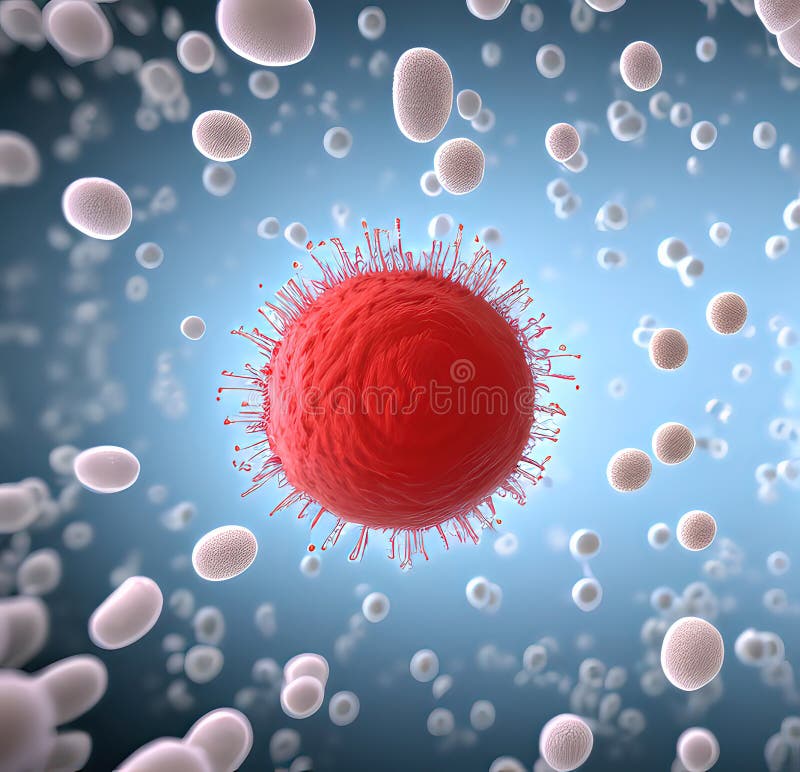 Microscopic Images of a Spikey Cell Surrounded by Platelet 3D ...