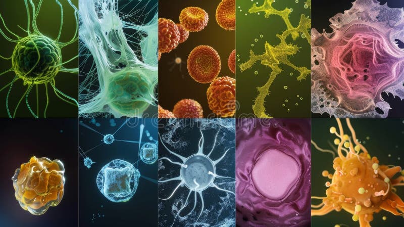 Microscopic Images of Various Cell Types Grown in a Lab Using ...