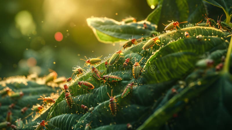 Microscopic Insects Inhabiting a Garden, Including Tiny Beetles, Mites ...