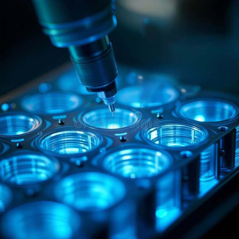 Close-up of Pipette Dispensing Liquid Onto Microchip, Generative Ai ...
