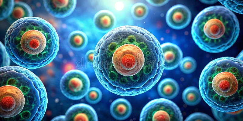 Microscopic Level Which Shows Cell Division Generative by AI Stock ...