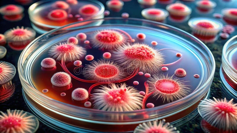 Microscopic Life Forms Cultivated in Petri Dishes a Detailed Visual ...