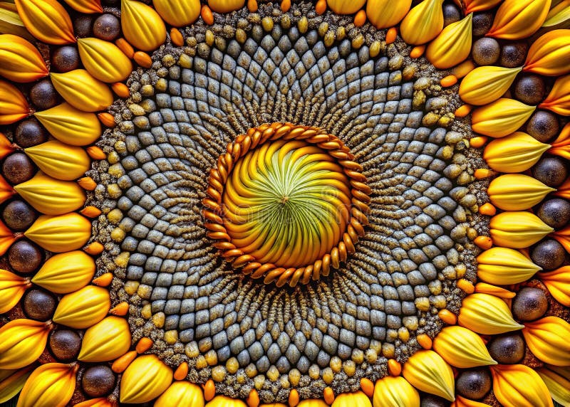 A Microscopic Marvel Intricate Fractal Patterns in Sunflower Seeds a ...