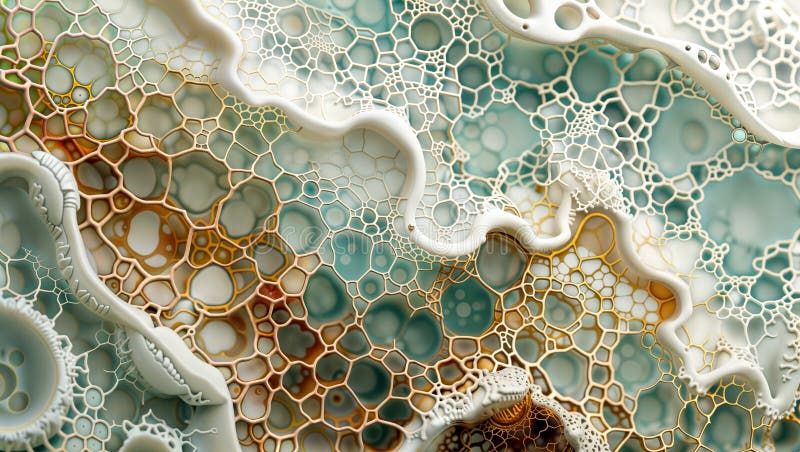 Microscopic Maze: Pastel-hued Cellular Structures in a Maze-like ...