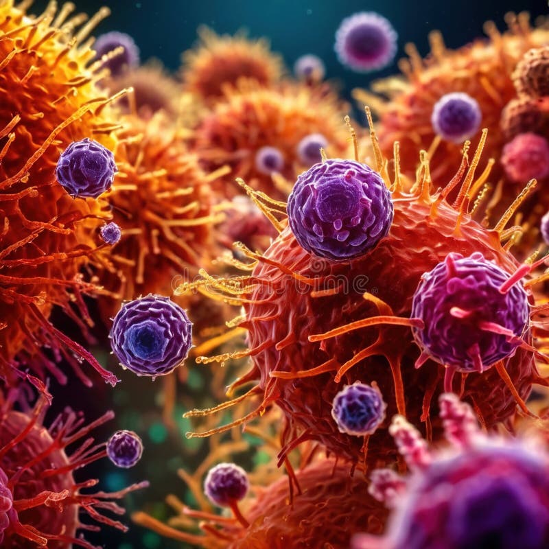 Microscopic Medical Scientific Illustration of Bacteria Virus and Other ...