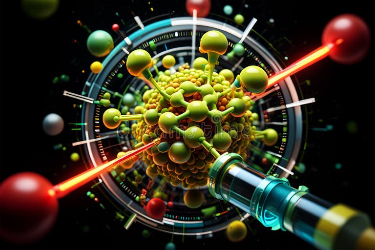 Microscopic Molecular Structure with Scientific Analysis Molecule Science Stock Illustration ...