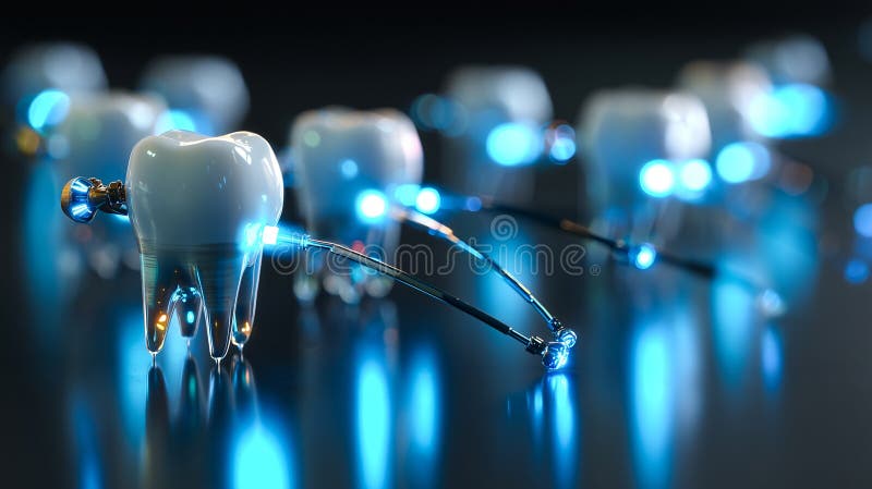 Microscopic Nanobots Meticulously Cleaning Plaque from a Human Tooth ...