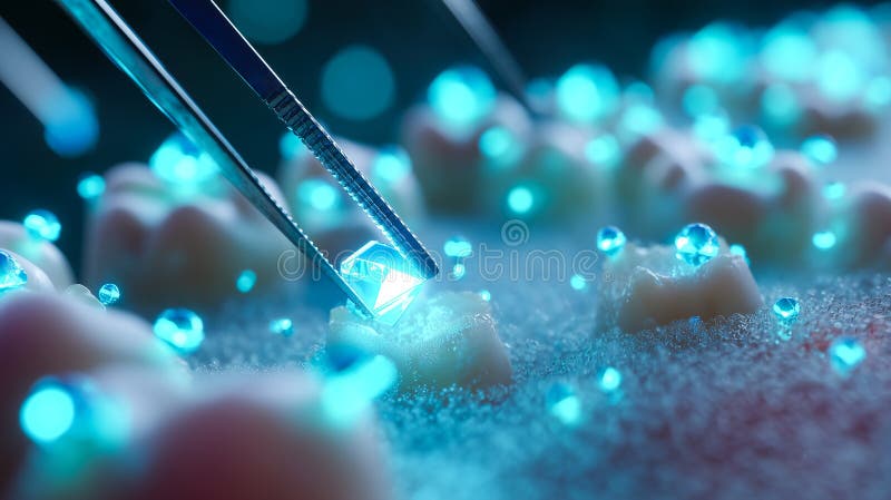 Microscopic Nanobots Meticulously Cleaning Plaque from a Human Tooth ...