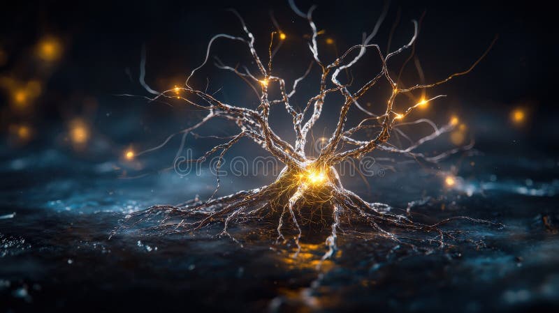 Microscopic Nerve Structures Resembling Trees Digital Art Abstract ...