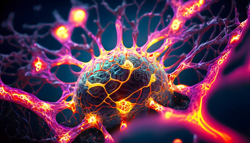 Microscopic of Neural Network Brain Cells. Generative Ai Stock ... Microscopic of Neural Network Brain Cells. Generative Ai Stock ...