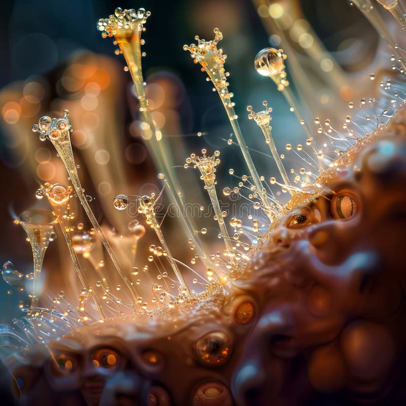 Surreal Microscopic Landscape with Droplets, Generative Ai Stock ...