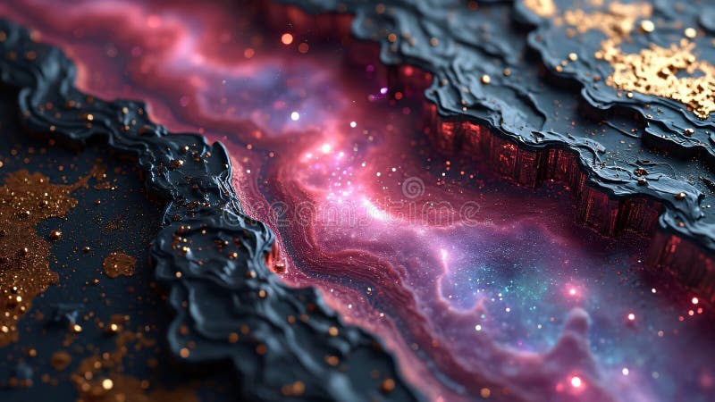 Microscopic Obsidian, Nebula Reflection - AI Art High Quality Image ...