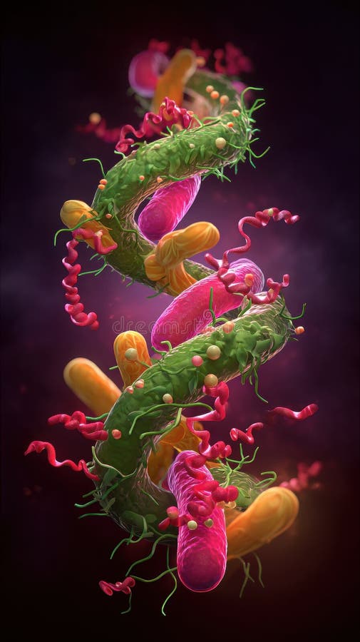 Microscopic Organisms Arranged in Twisting, Interconnected Formation ...