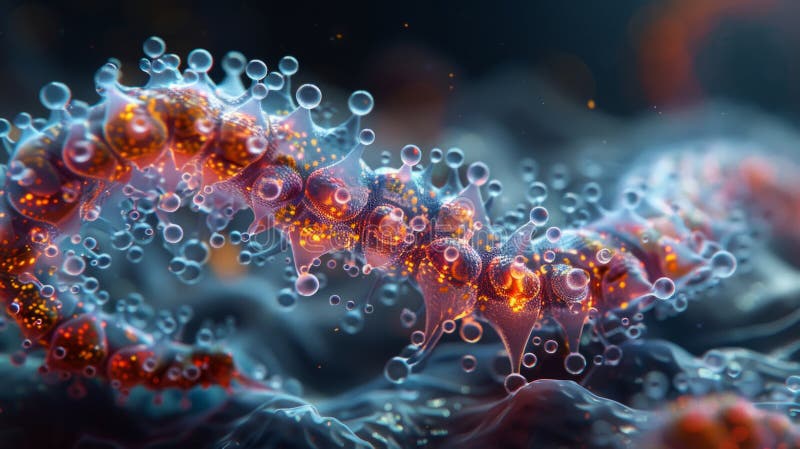 Abstract Image Depicting Microscopic Organisms or Cells with a Vibrant ...