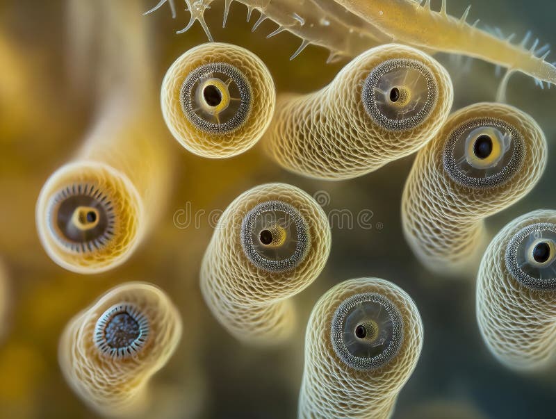 Microscopic Organisms, Circular Structures, Intricate Details ...