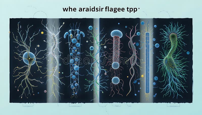 Microscopic Organisms: Detailed Illustrations of Diverse Protists Stock ...