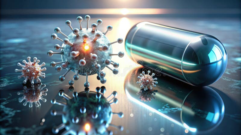 Microscopic Organisms and a Pharmaceutical Capsule a Study in Contrast ...