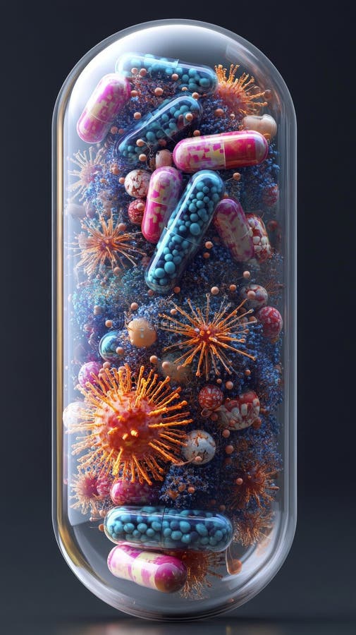 Microscopic Organisms are Visible Inside a Transparent Capsule ...