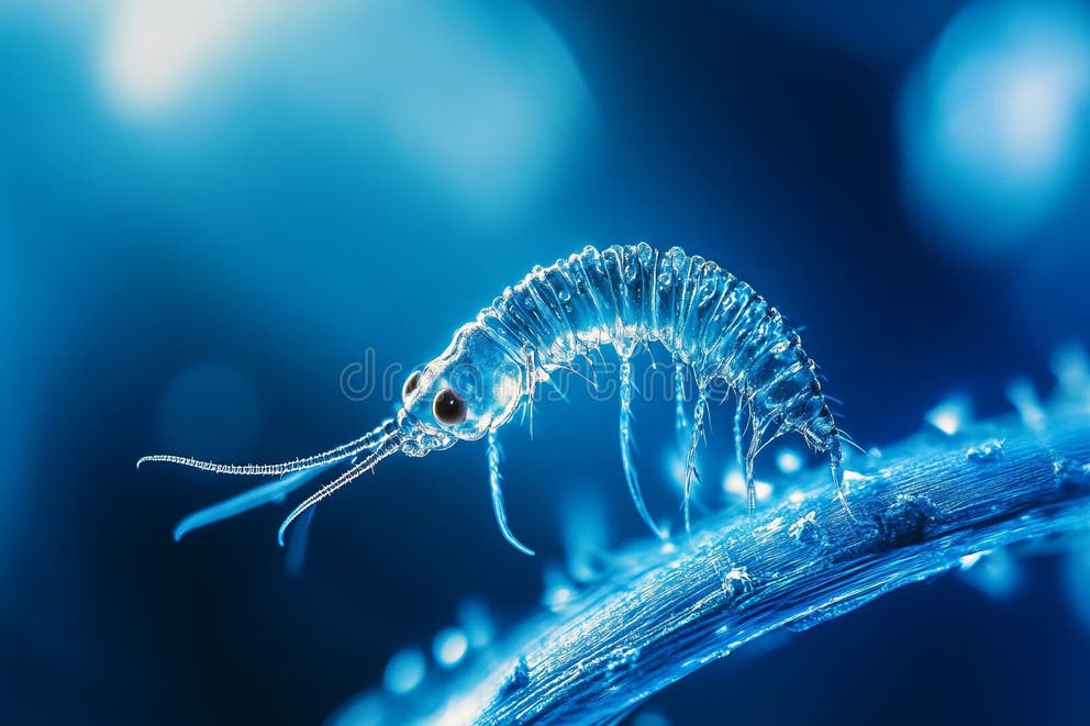 A Microscopic Parasite Illuminated Under a Microscope Slide with a Blue ...