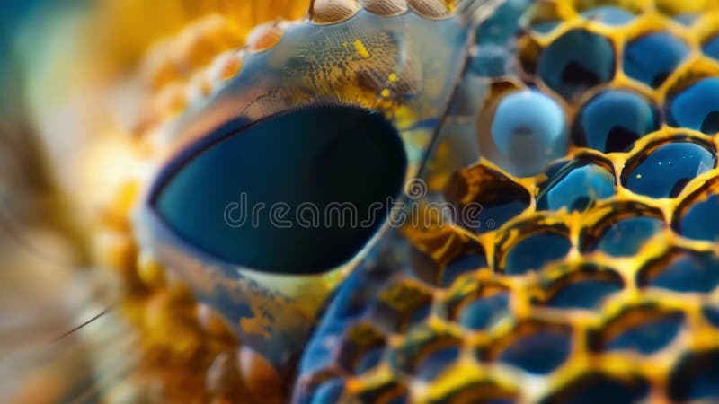 A Microscopic Photo of a Bees Compound Eye with Hundreds of Individual ...