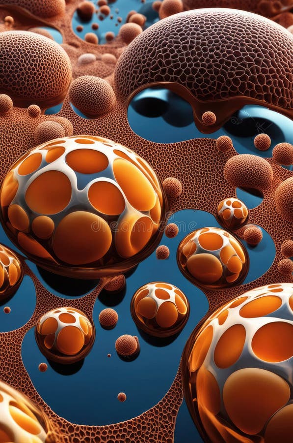 Microscopic Pollen Grains Pattern in Vivid Colors Stock Image - Image ...