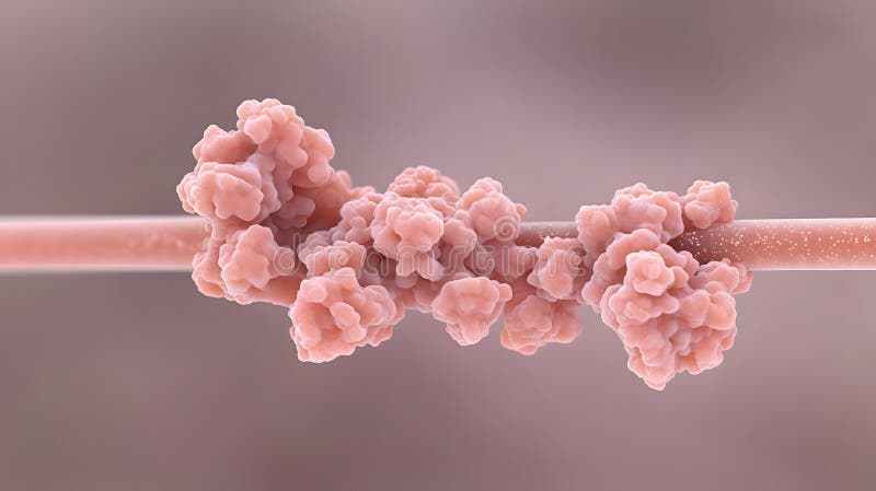 Microscopic Protein Structure on DNA Strand, 3D Stock Photo Stock ...