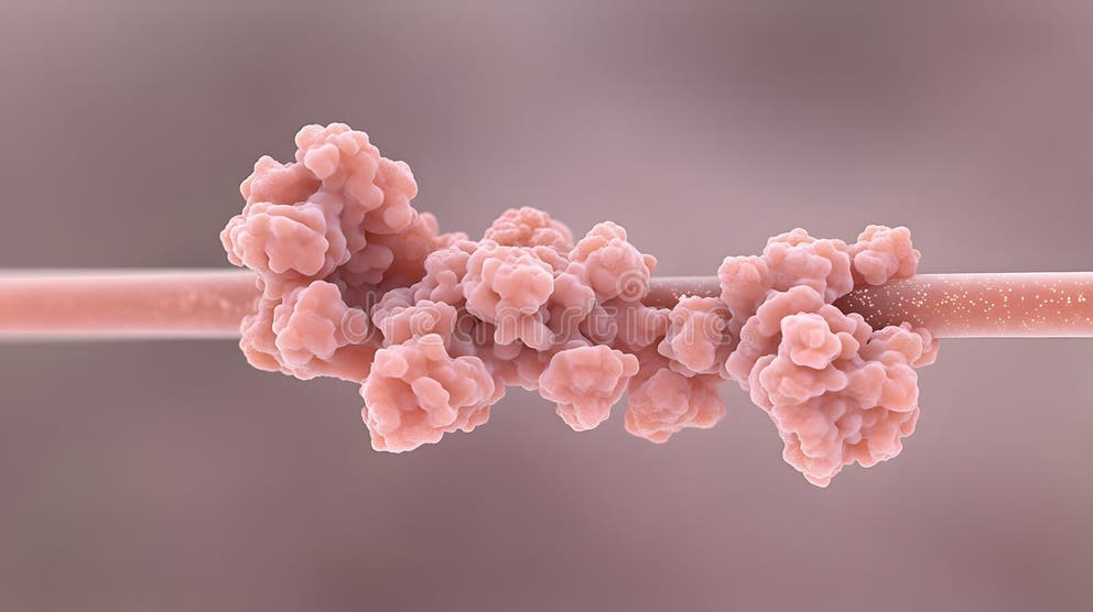 Microscopic Protein Structure on DNA Strand, 3D Stock Photo Stock ...