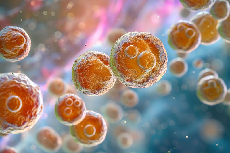 Microscopic of Cryptococcus on Inflammatory Cells Background ...