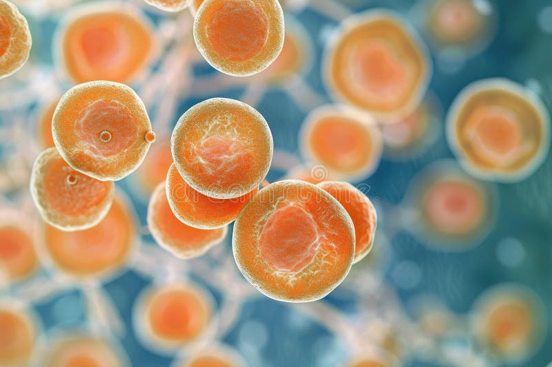 Microscopic of Cryptococcus on Inflammatory Cells Background ...