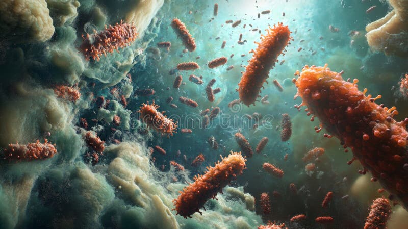 Microscopic Realm Teeming with Diverse Bacteria Under Magnification ...