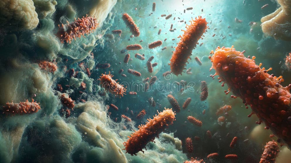 Microscopic Realm Teeming with Diverse Bacteria Under Magnification ...