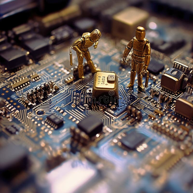 A Microscopic Robot Repairs the Insides of a Computer. Generative AI ...