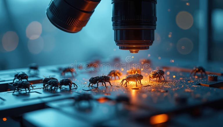 Microscopic Robots Assemble Complex Structures Under Microscope. Sci-fi ...