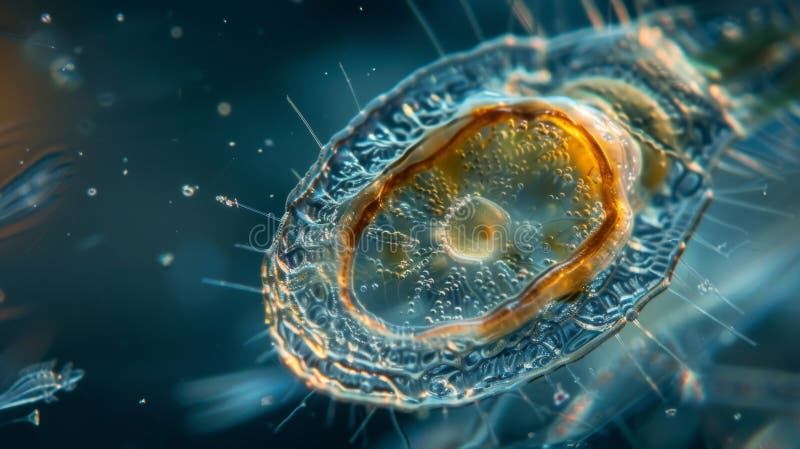A Microscopic Rotifer Egg Surrounded by Protective Outer Layers Waiting ...